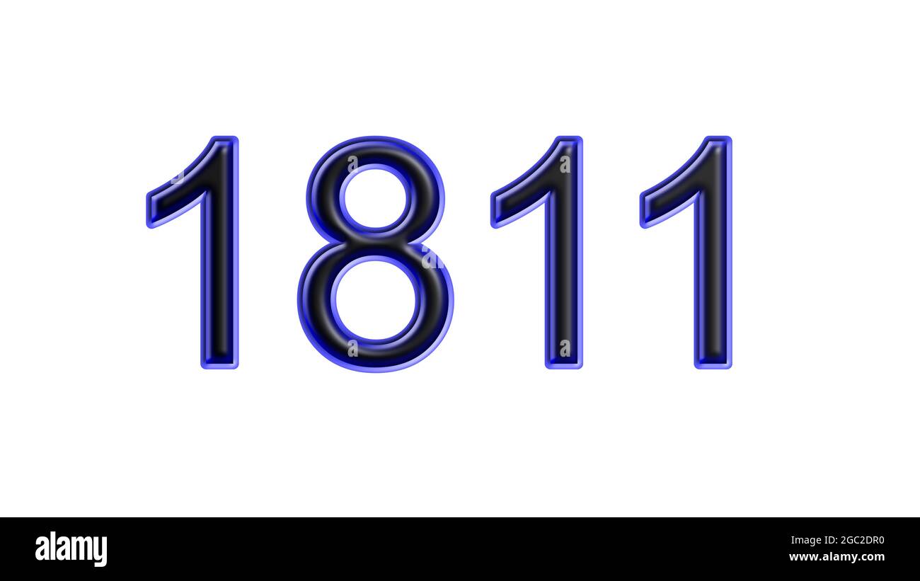 blue 1811 number 3d effect white background Stock Photo - Alamy