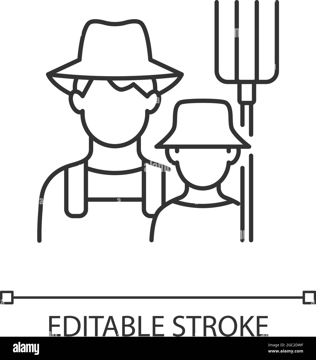 Manual farming illustration Cut Out Stock Images & Pictures - Alamy