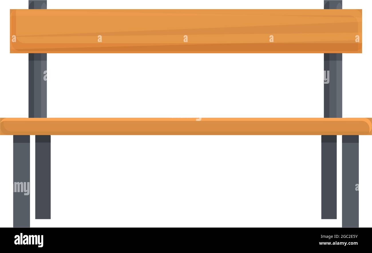 Bench icon cartoon vector. Park wood bench. Outdoor seat Stock Vector ...