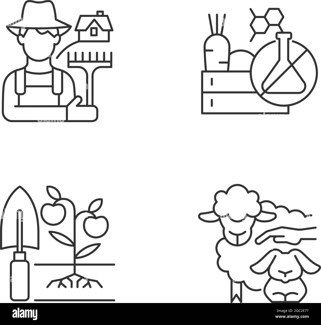 Work on farm linear icons set Stock Vector Image & Art - Alamy