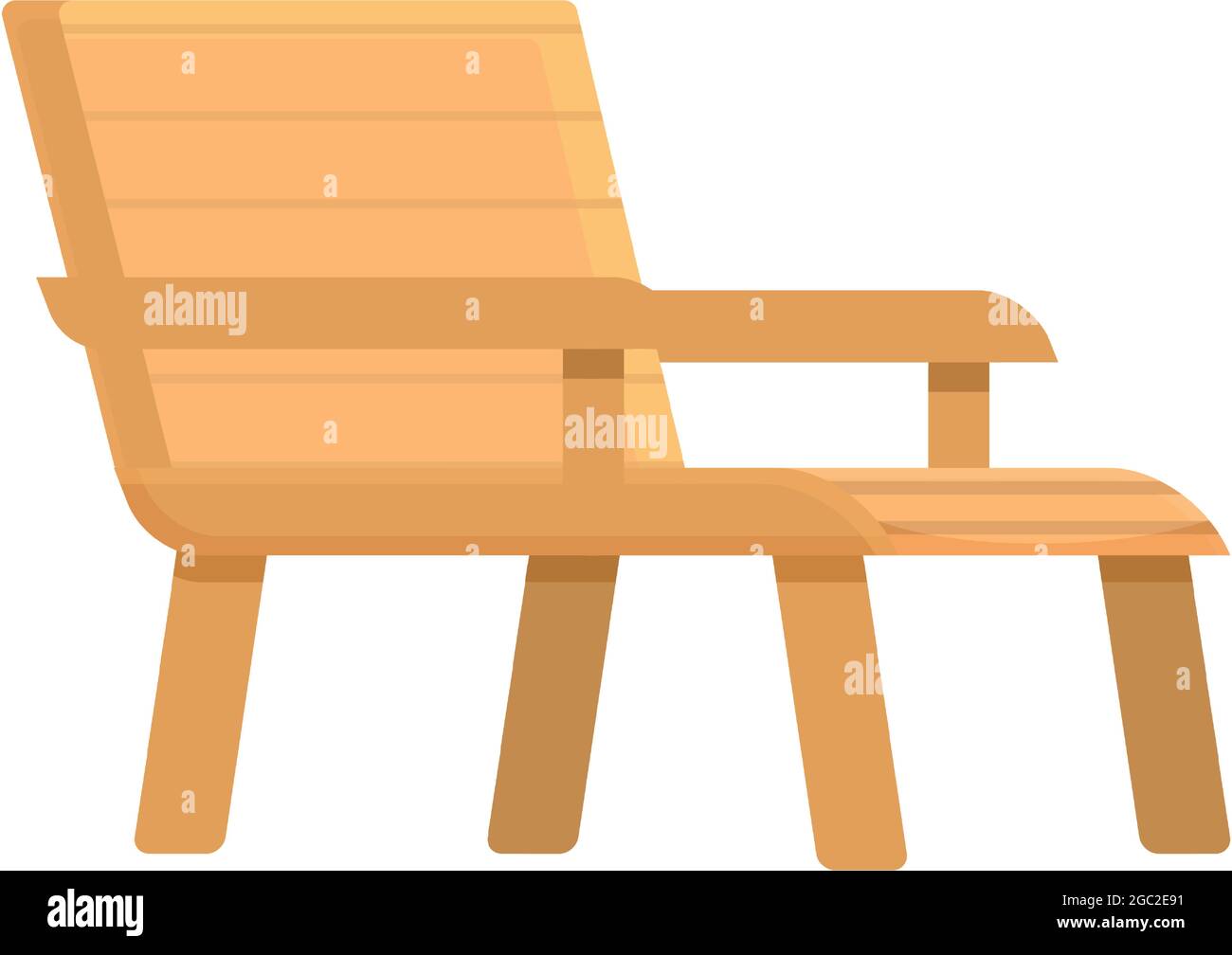 Rest chaise lounge icon cartoon vector. Beach chair. Parasol sunbed ...