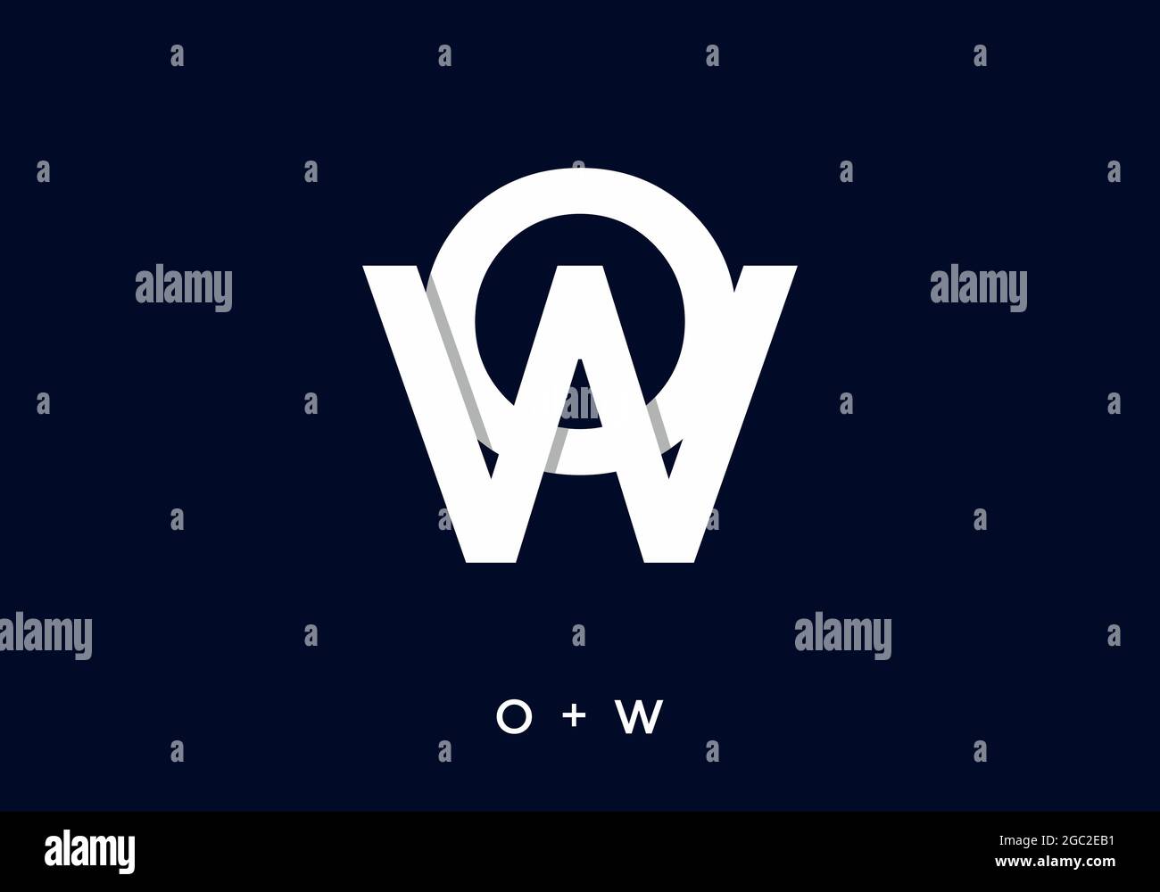 White color of OW initial letter design Stock Vector Image & Art - Alamy