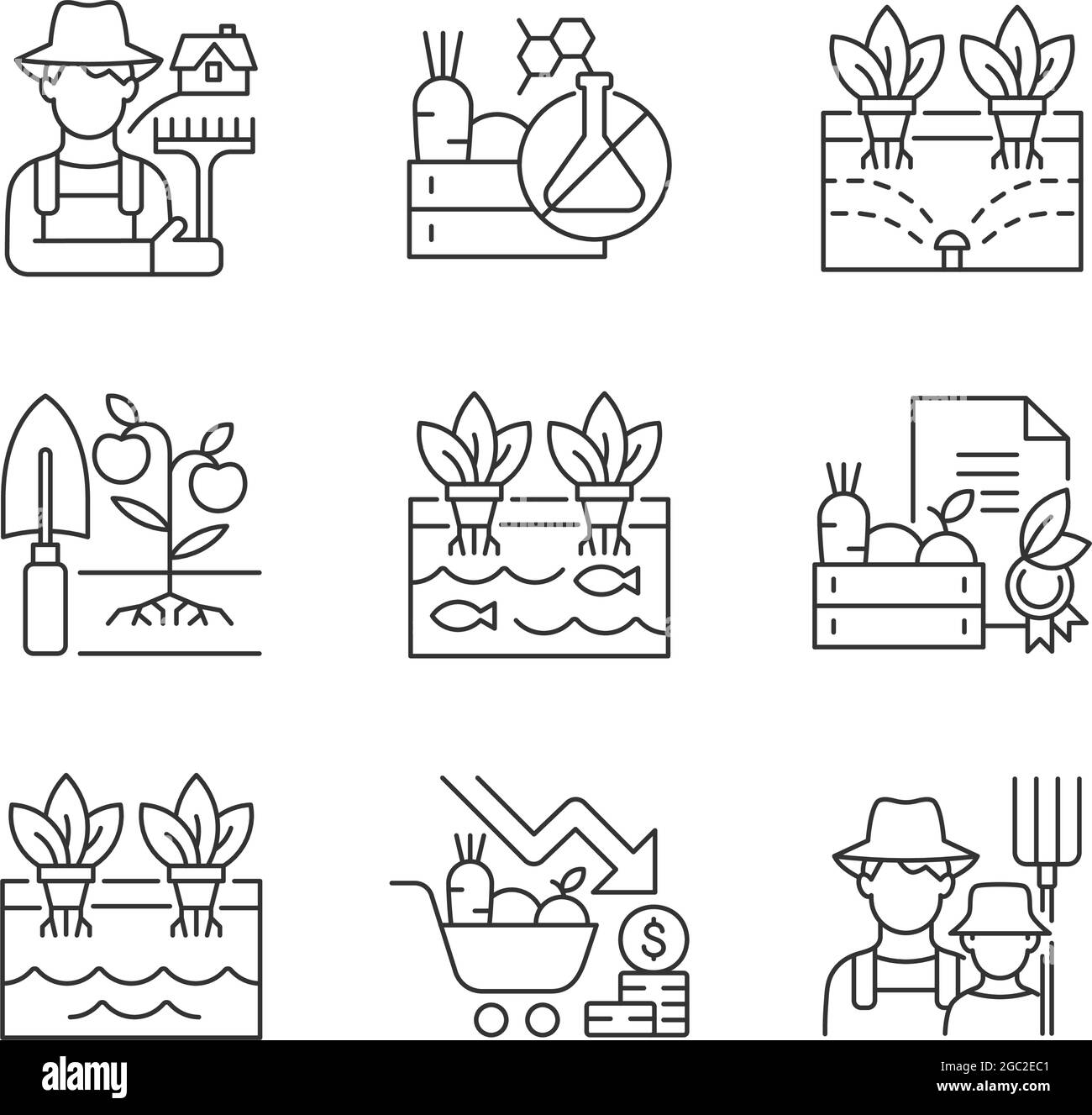 Farming linear icons set Stock Vector Image & Art - Alamy