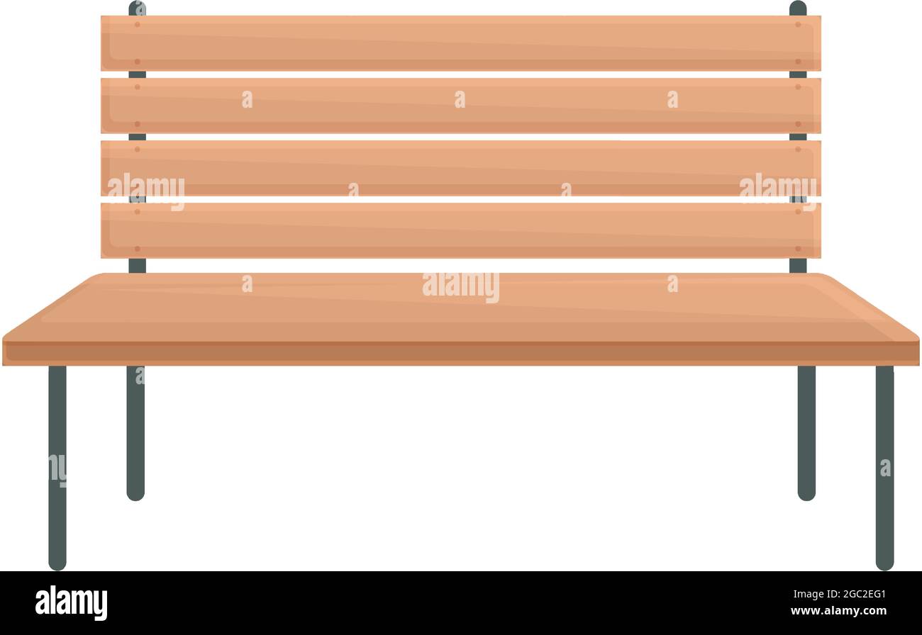 Metal wood bench icon cartoon vector. Patio furniture. Garden chair ...