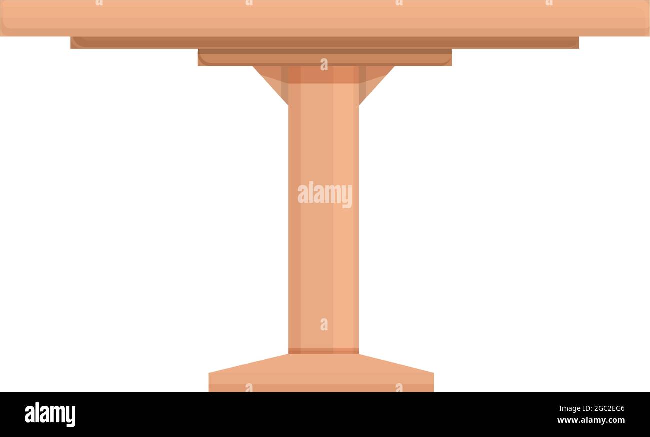 Round wood table icon cartoon vector. Restaurant table. Park furniture ...
