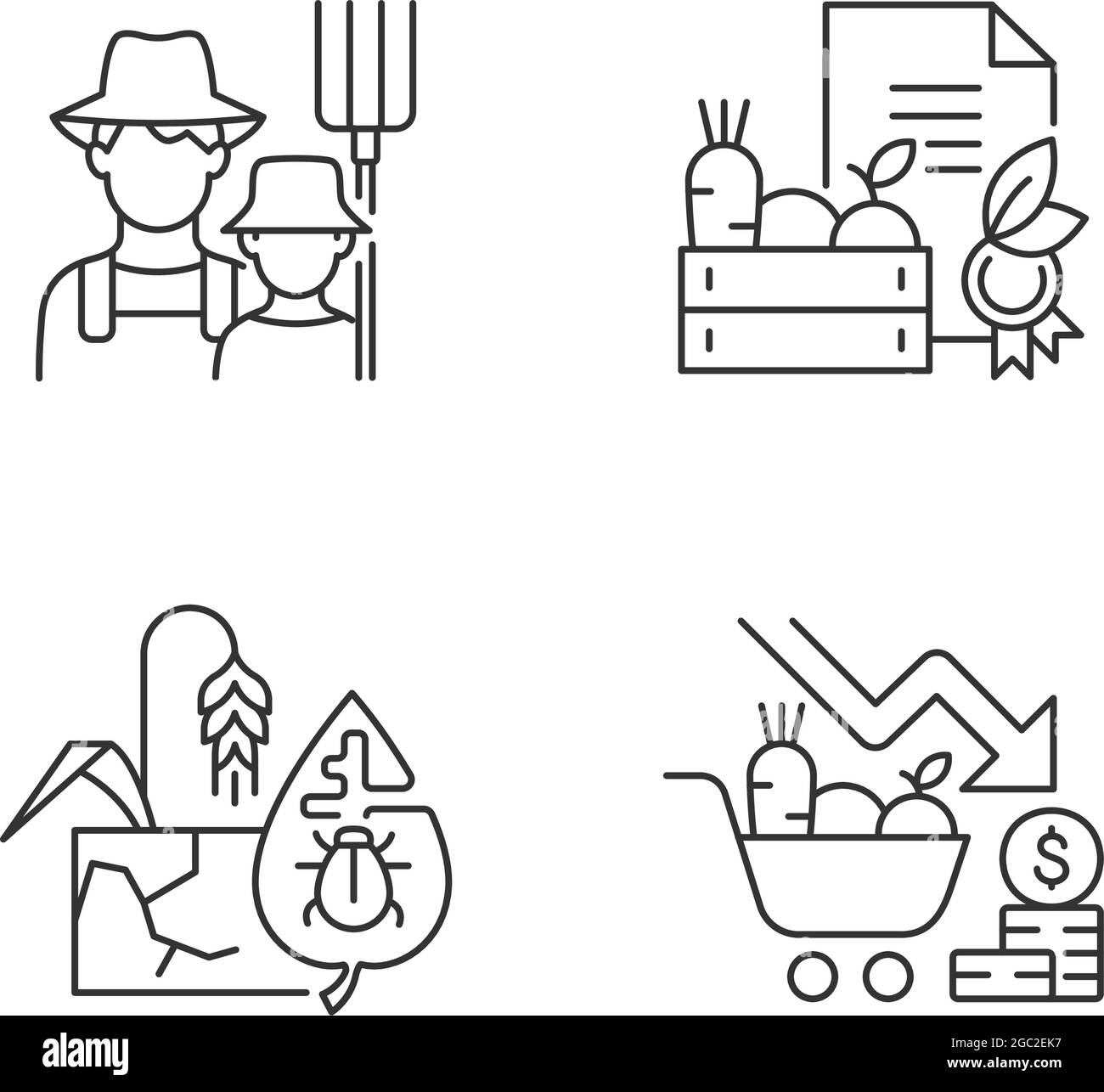 Agribusiness linear icons set Stock Vector Image & Art - Alamy