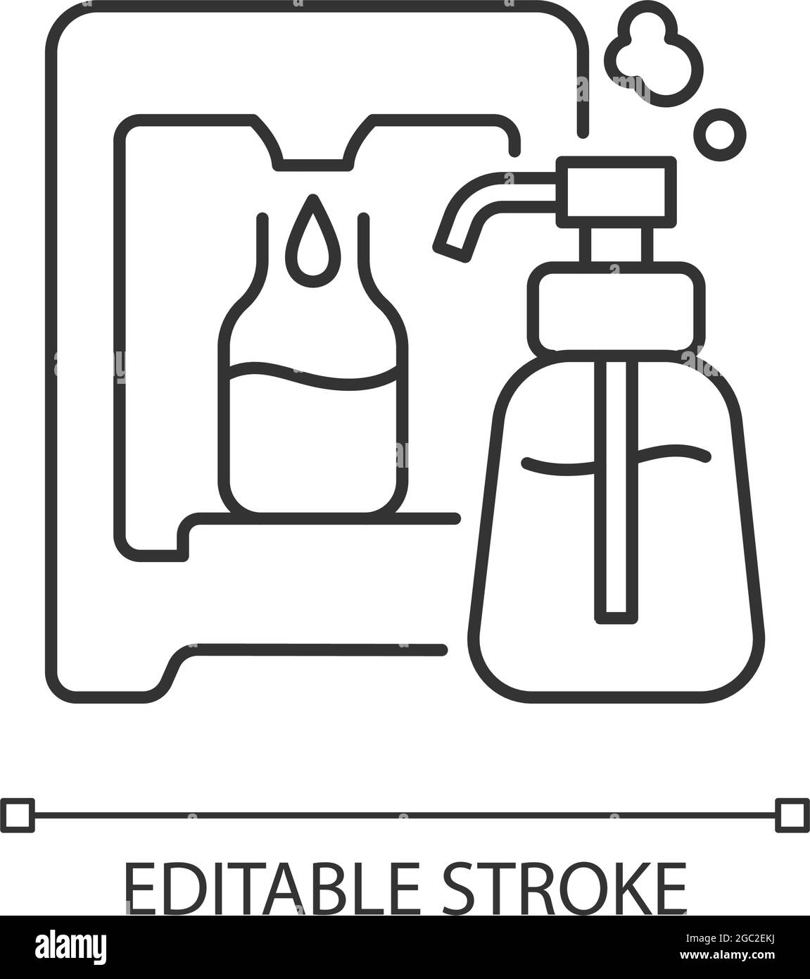 Eco soap linear icon Black and White Stock Photos & Images - Alamy