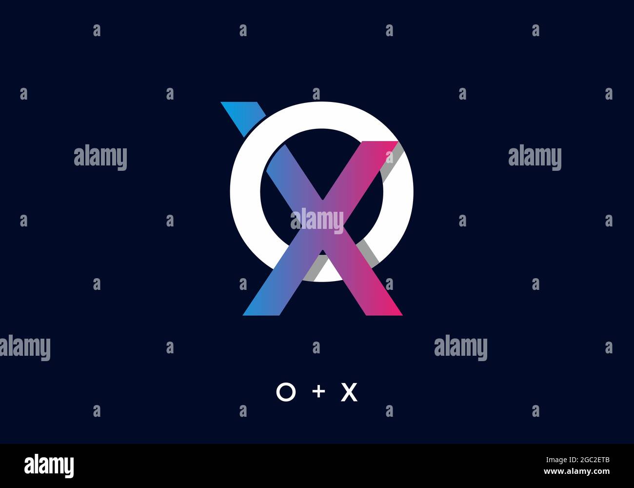 Blue and pink gradient color of OX initial letter design Stock Vector ...