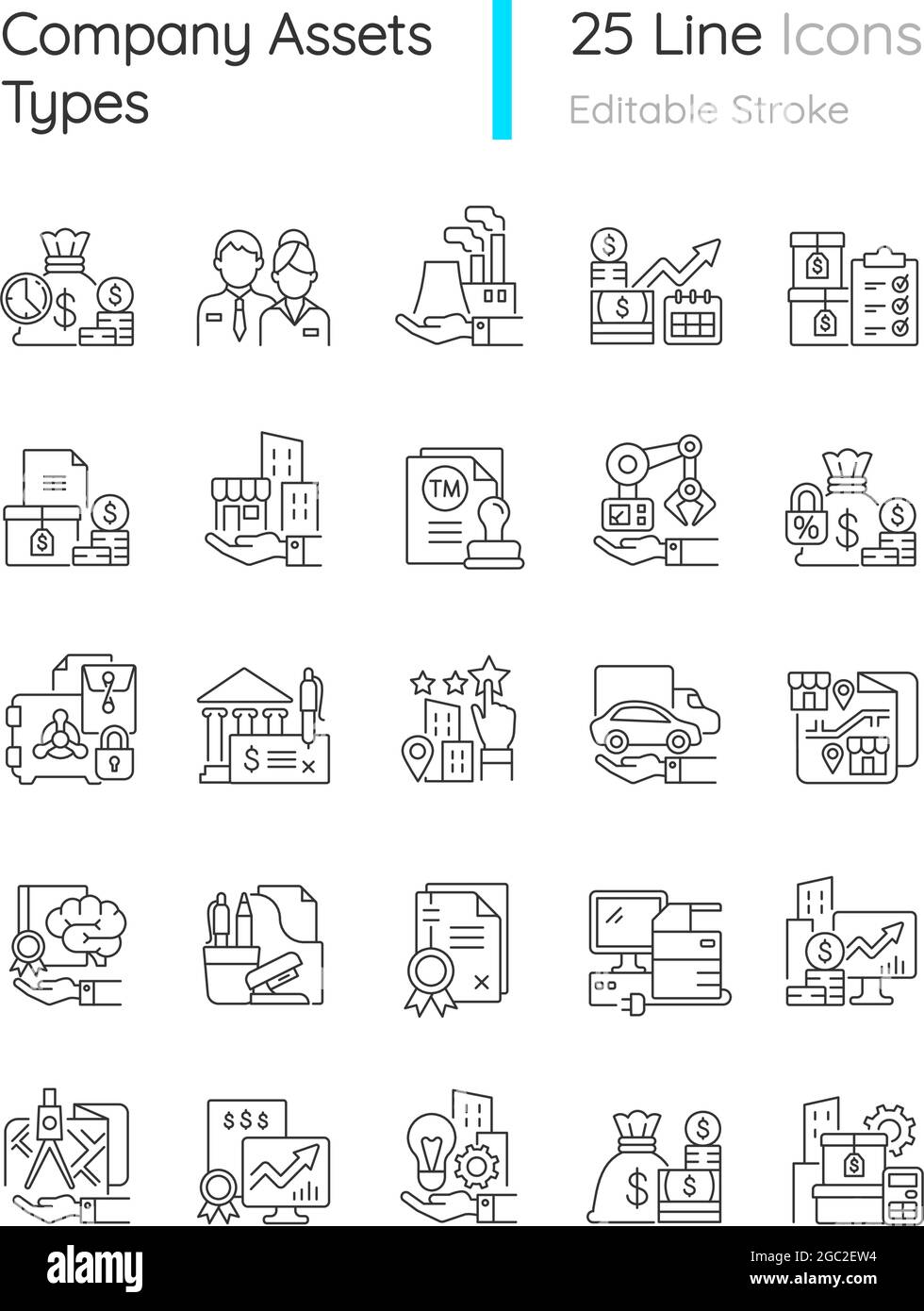 Business assets linear icons set Stock Vector Image & Art - Alamy Business assets linear icons set Stock Vector Image & Art - Alamy