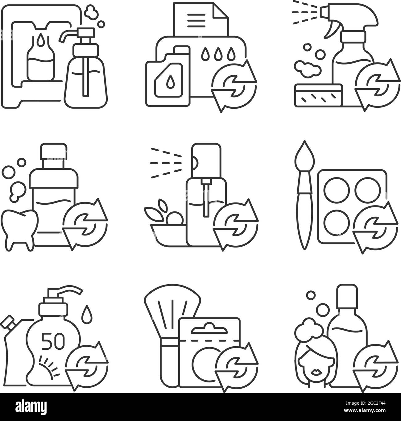Reusable products linear icons set Stock Vector Image & Art - Alamy