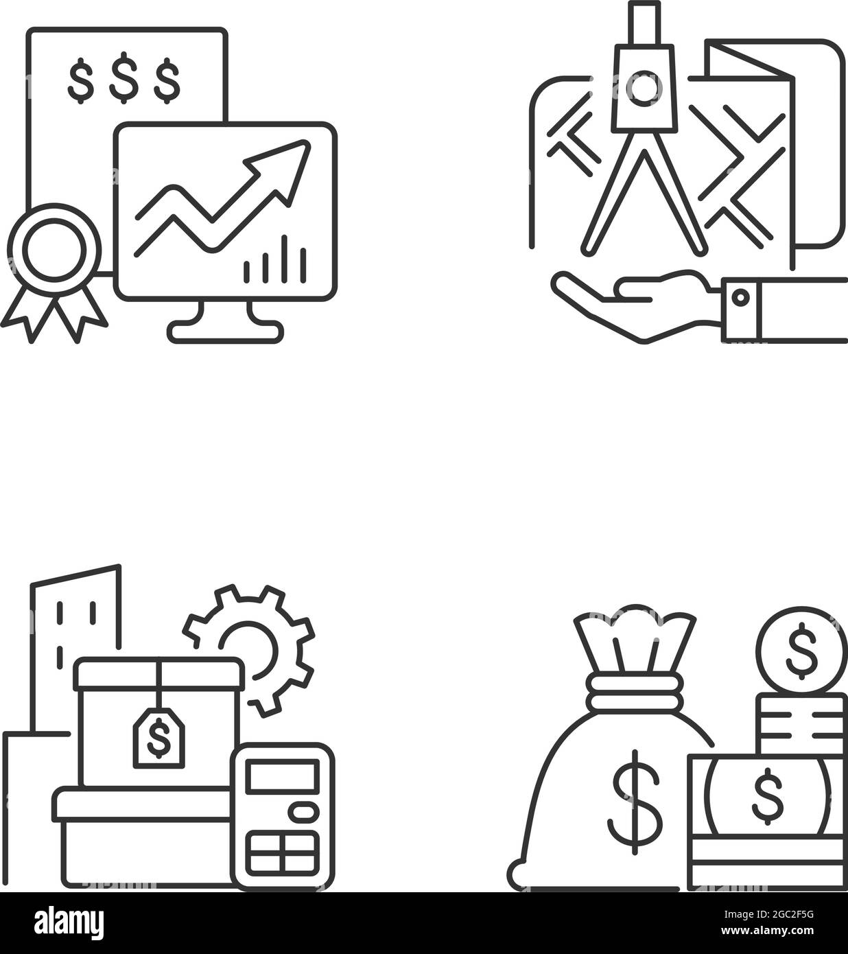 Assets management linear icons set Stock Vector Image & Art - Alamy