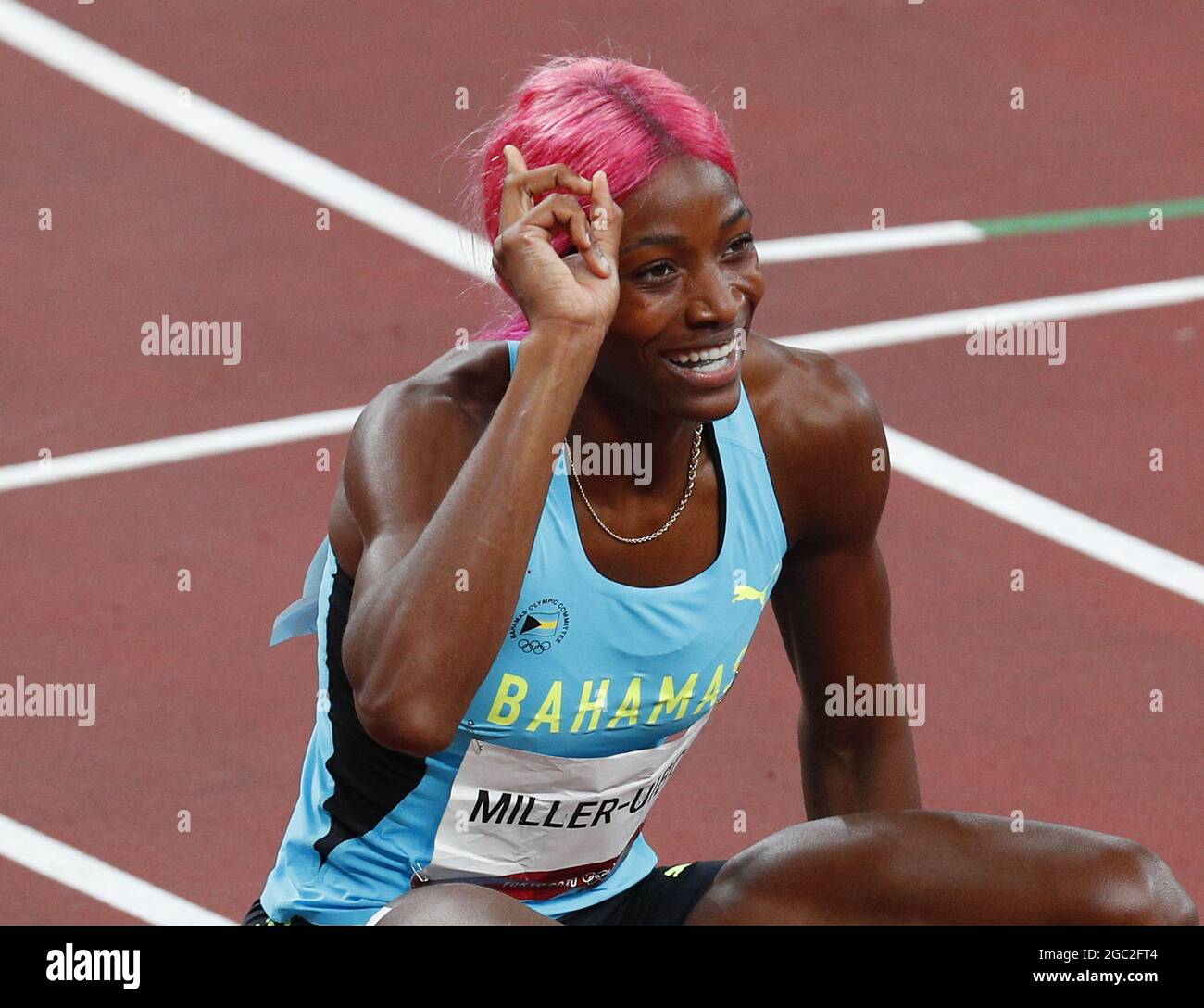 Tokyo, Japan. 06th Aug, 2021. Shaunae Miller-Uibo of the Bahamas ...