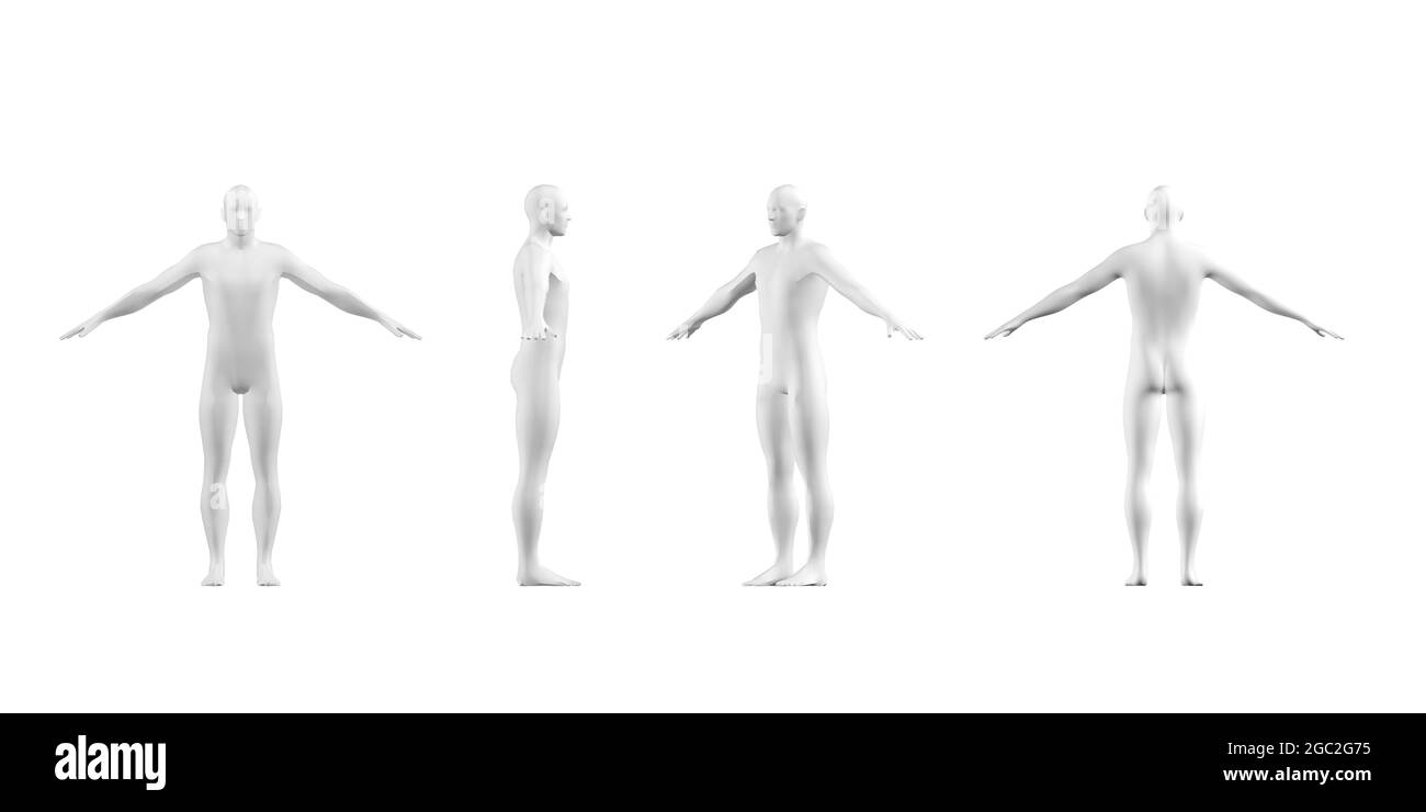 Male mockup isolated on white background - 3D render Stock Photo - Alamy