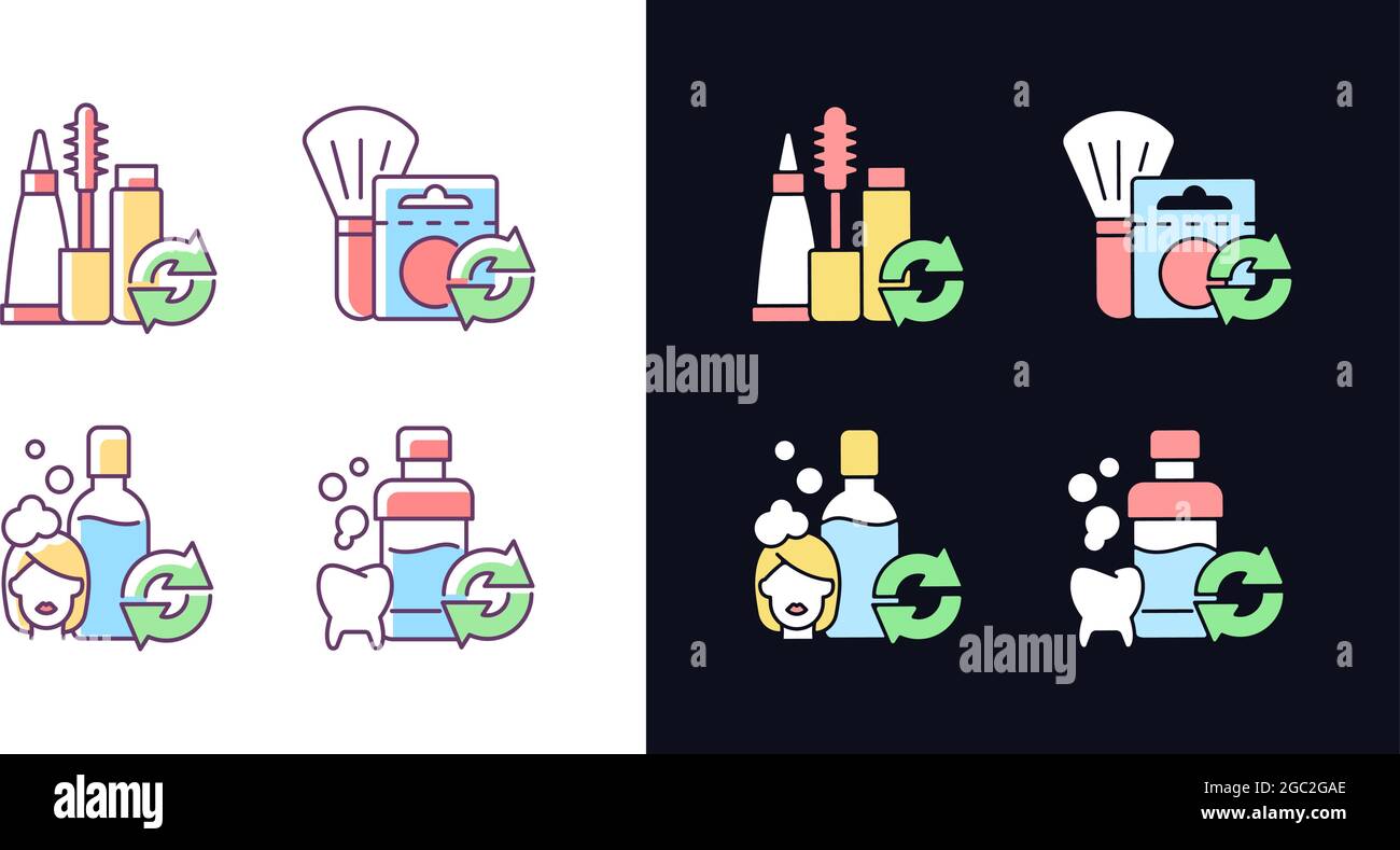 Reusable options light and dark theme RGB color icons set Stock Vector ...