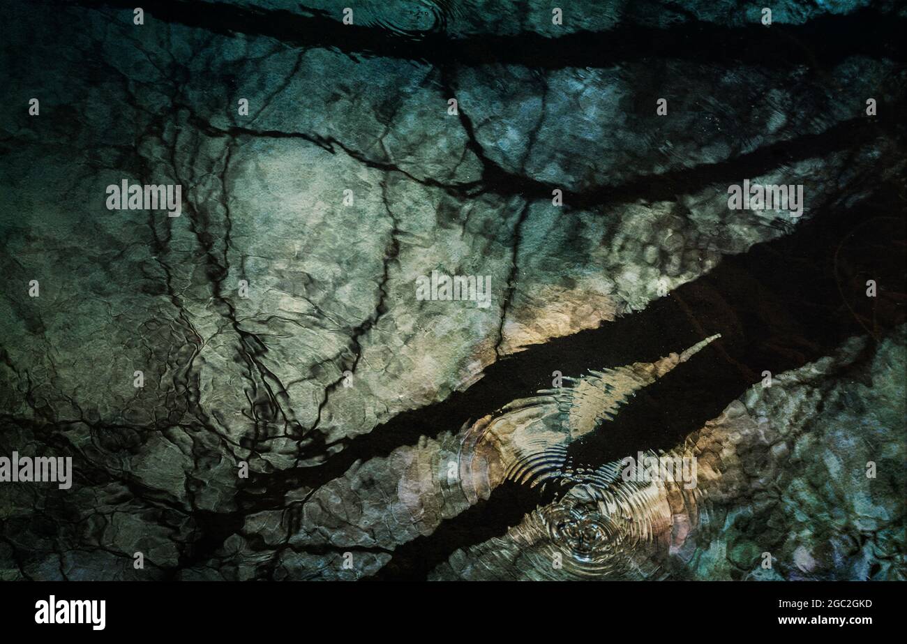 Abstract creepy reflection on a river Stock Photo - Alamy