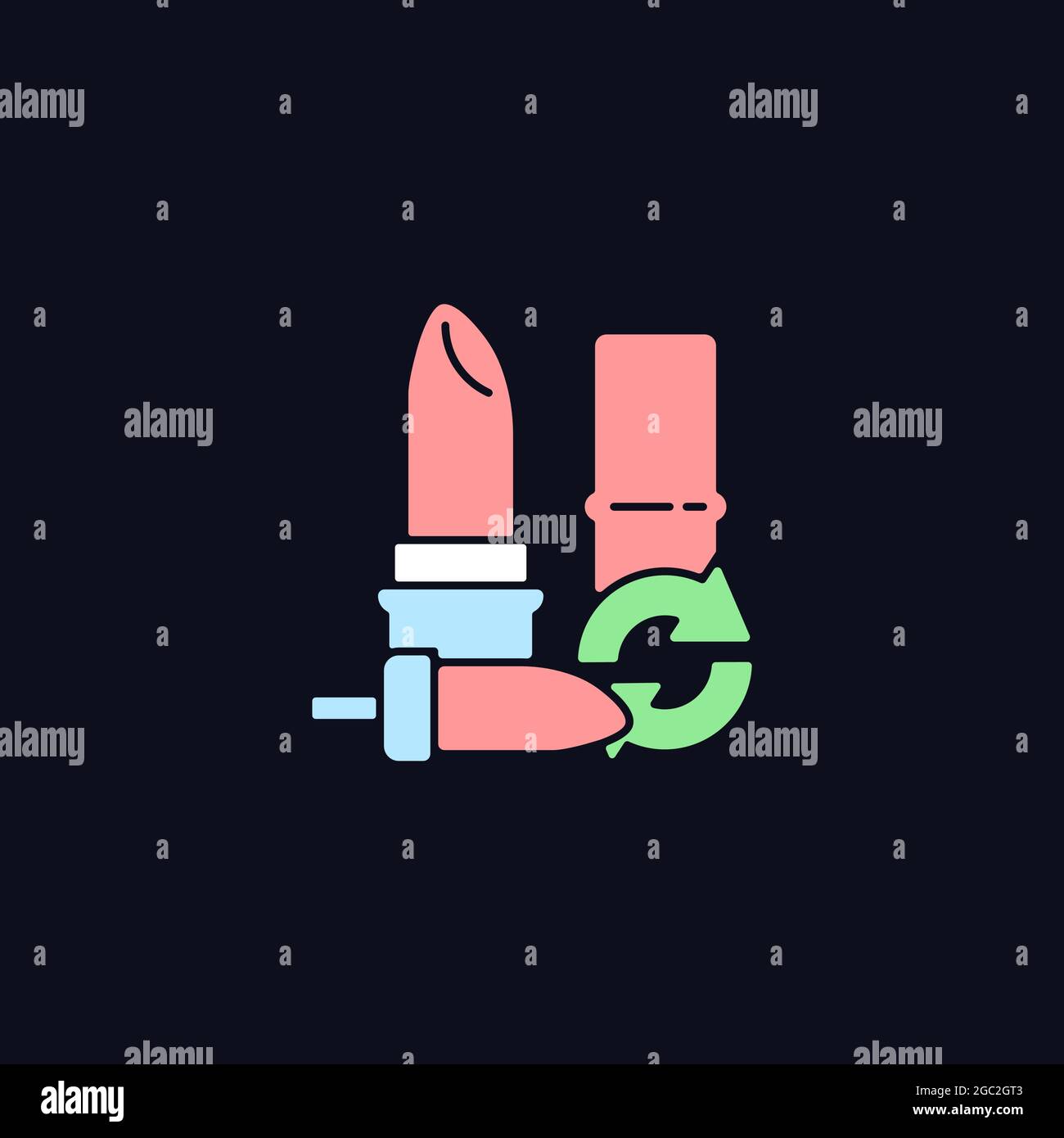 Refillable lipstick RGB color icon for dark theme Stock Vector Image ...