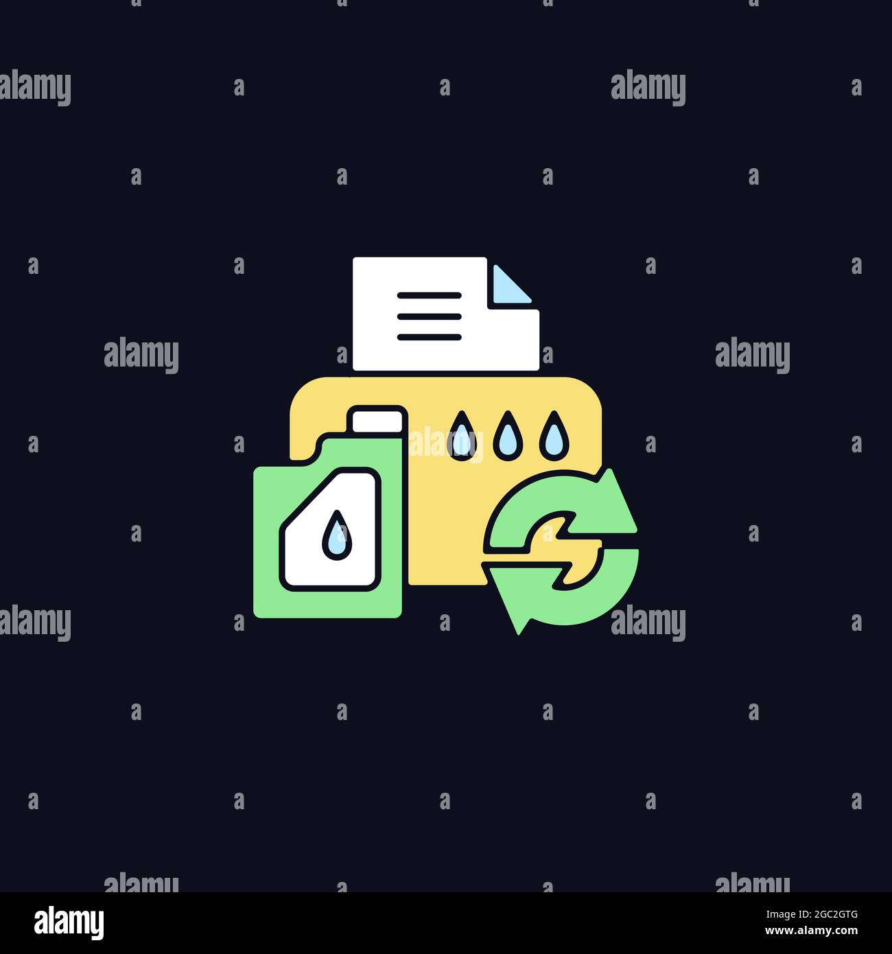 Printer cartridge refill RGB color icon for dark theme Stock Vector ...