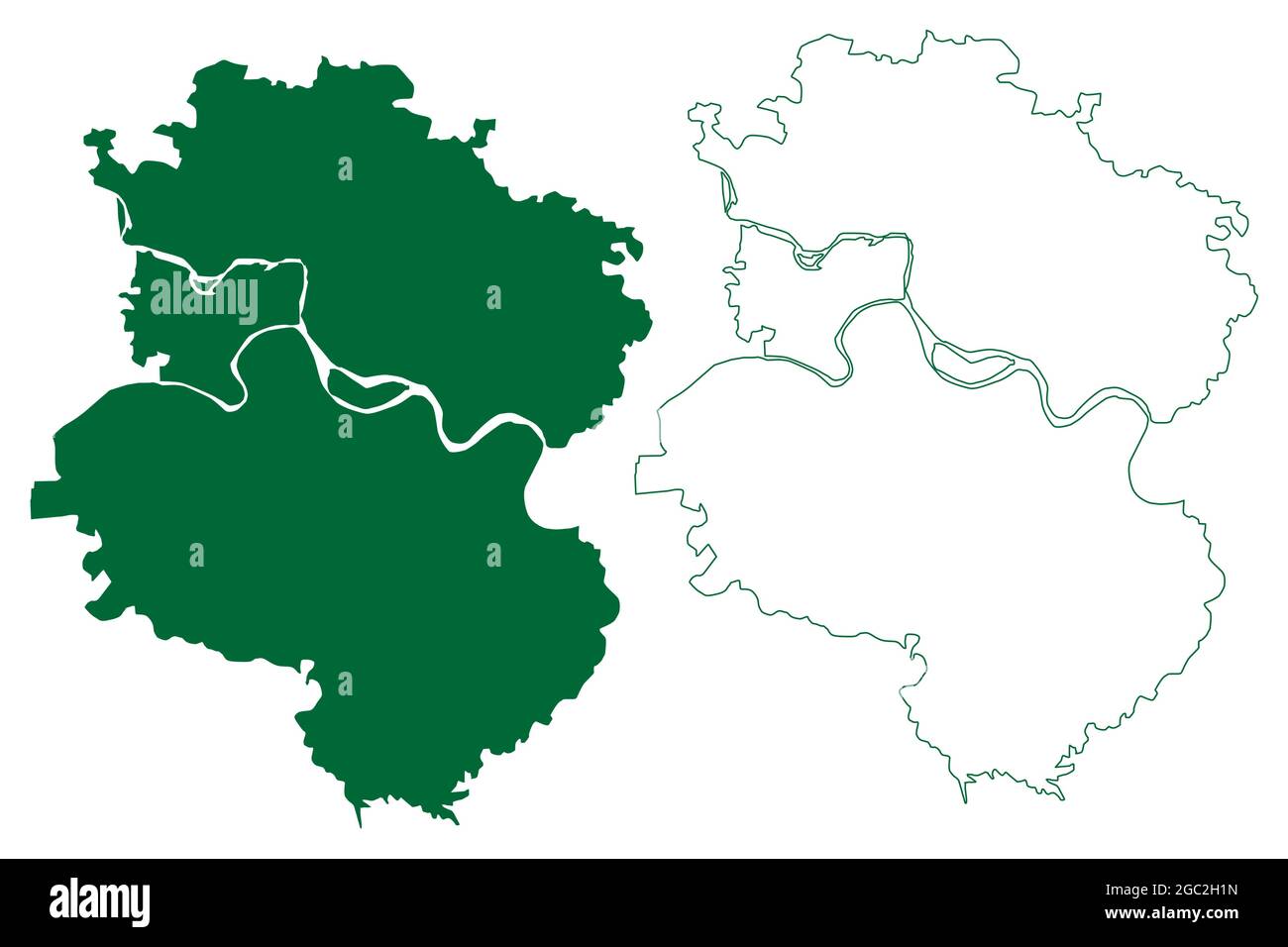 Allahabad district (Uttar Pradesh State, Republic of India) map vector ...
