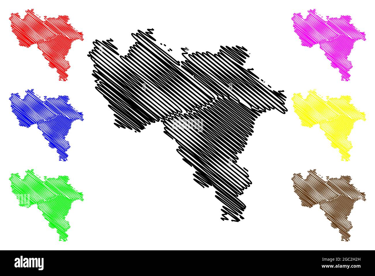 Pavia province (Italy, Italian Republic, Lombardy region) map vector ...