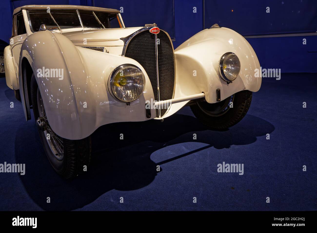 MULHOUSE, FRANCE, June 28, 2021 : Old Bugatti car. The Cité de l ...