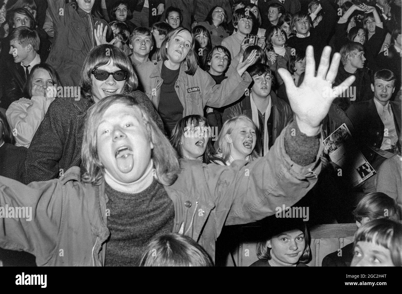STOCKHOLM 1965 Audience react during a Rolling Stones European Tour ...