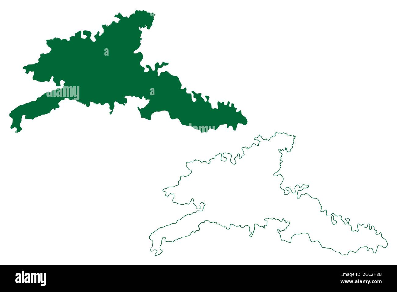 Agra district (Uttar Pradesh State, Republic of India) map vector ...