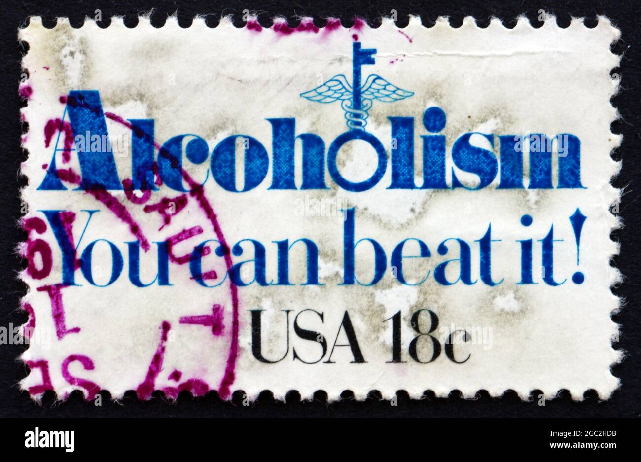 USA - CIRCA 1981: a stamp printed in the USA shows Alcoholism, You Can ...
