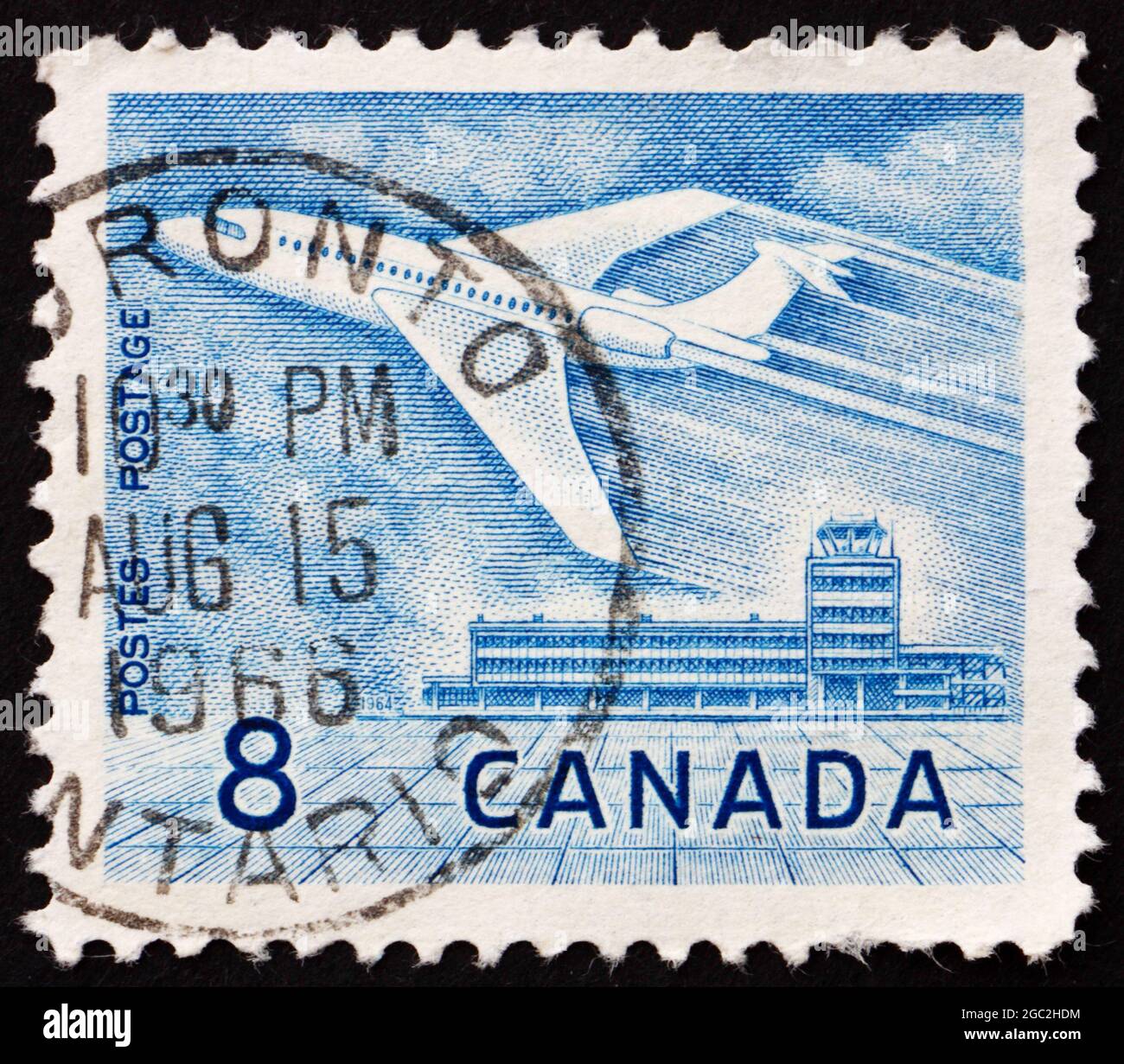 CANADA - CIRCA 1964: a stamp printed in the Canada shows Jet at Ottawa ...