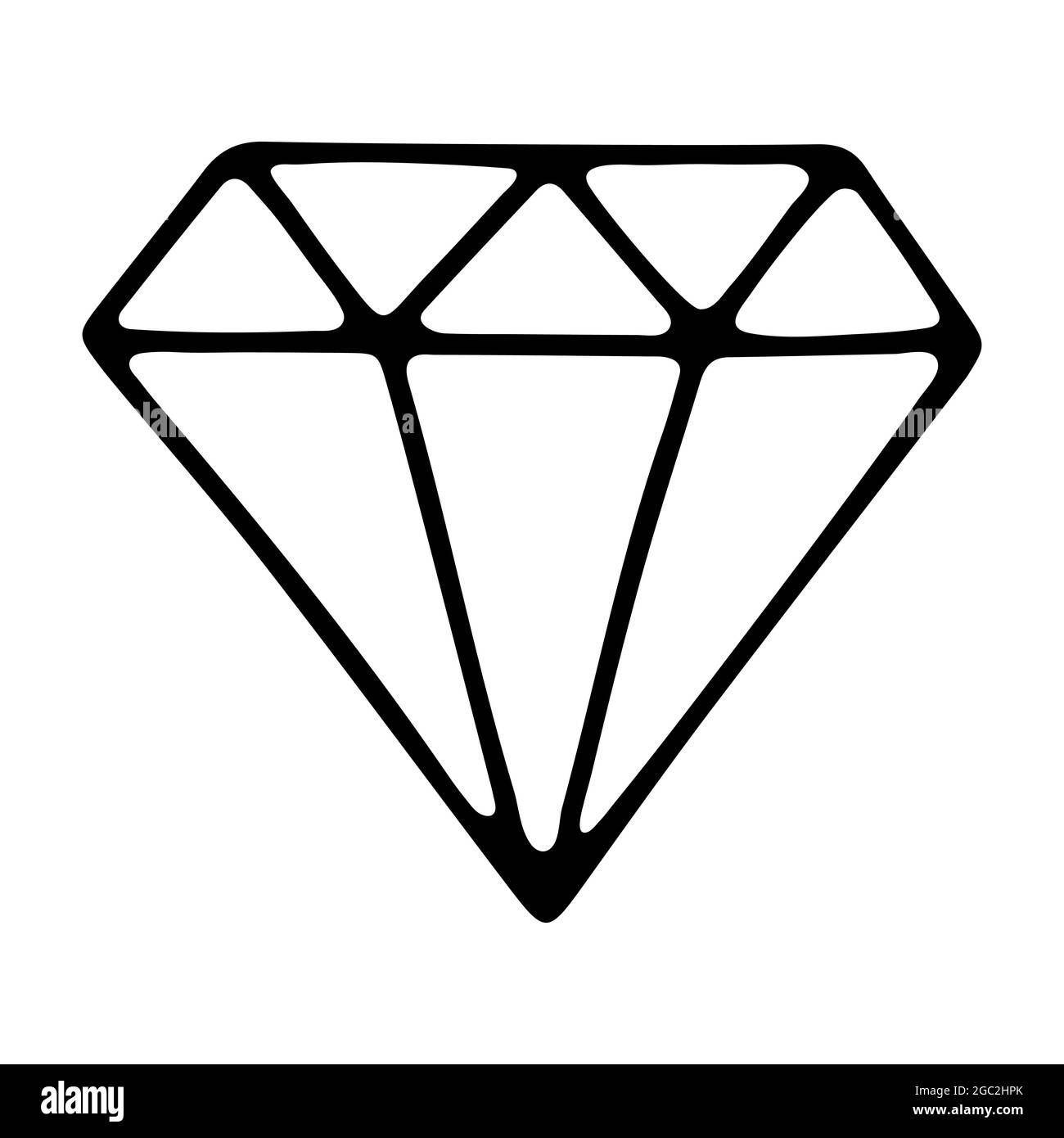 vector icon of a crystal, diamond, doodle. isolated on a white ...