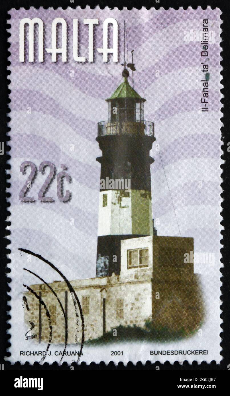 MALTA - CIRCA 2001: a stamp printed in the Malta shows Delimara ...