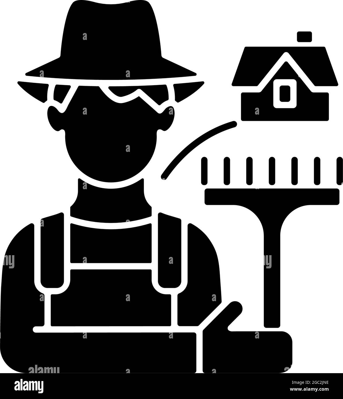 Rural workers black glyph icon Stock Vector Image & Art - Alamy