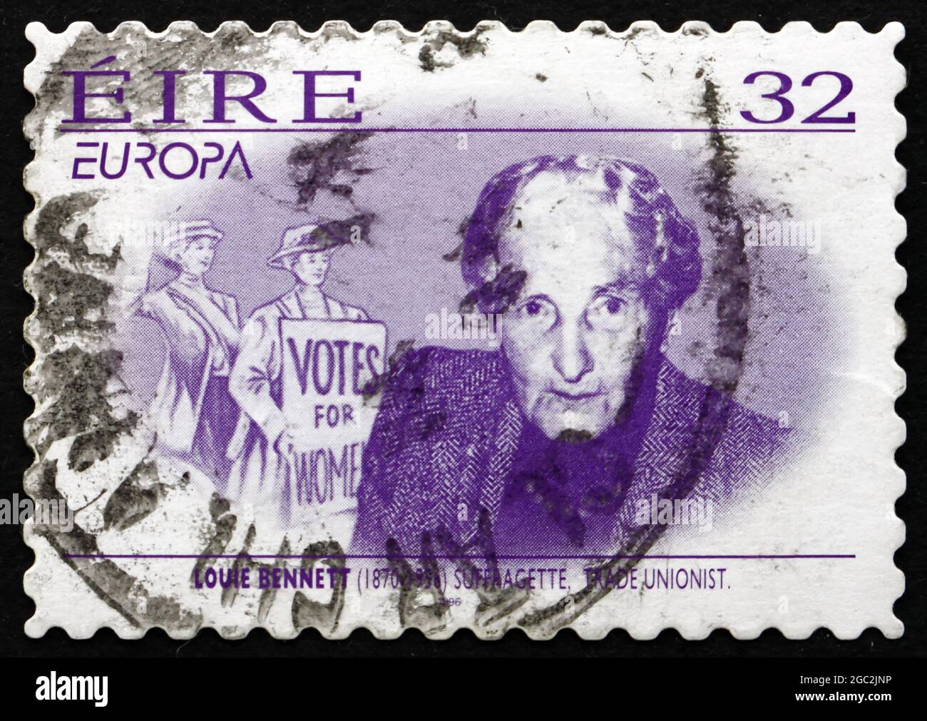 IRELAND - CIRCA 1996: a stamp printed in the Ireland shows Louie ...