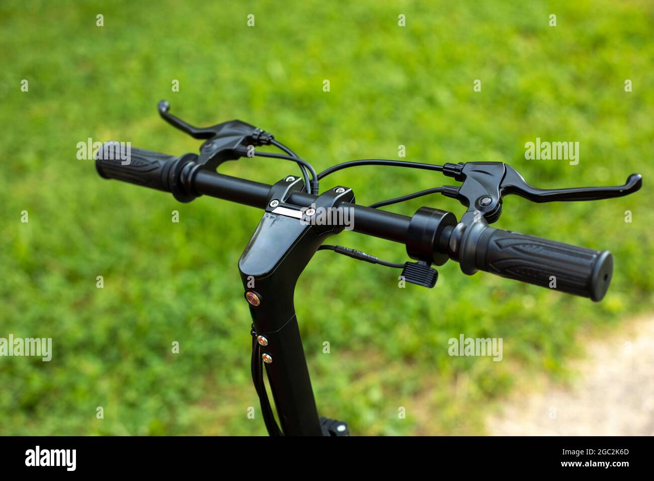 Electric scooter steering wheel. Electric vehicle management. On-board ...