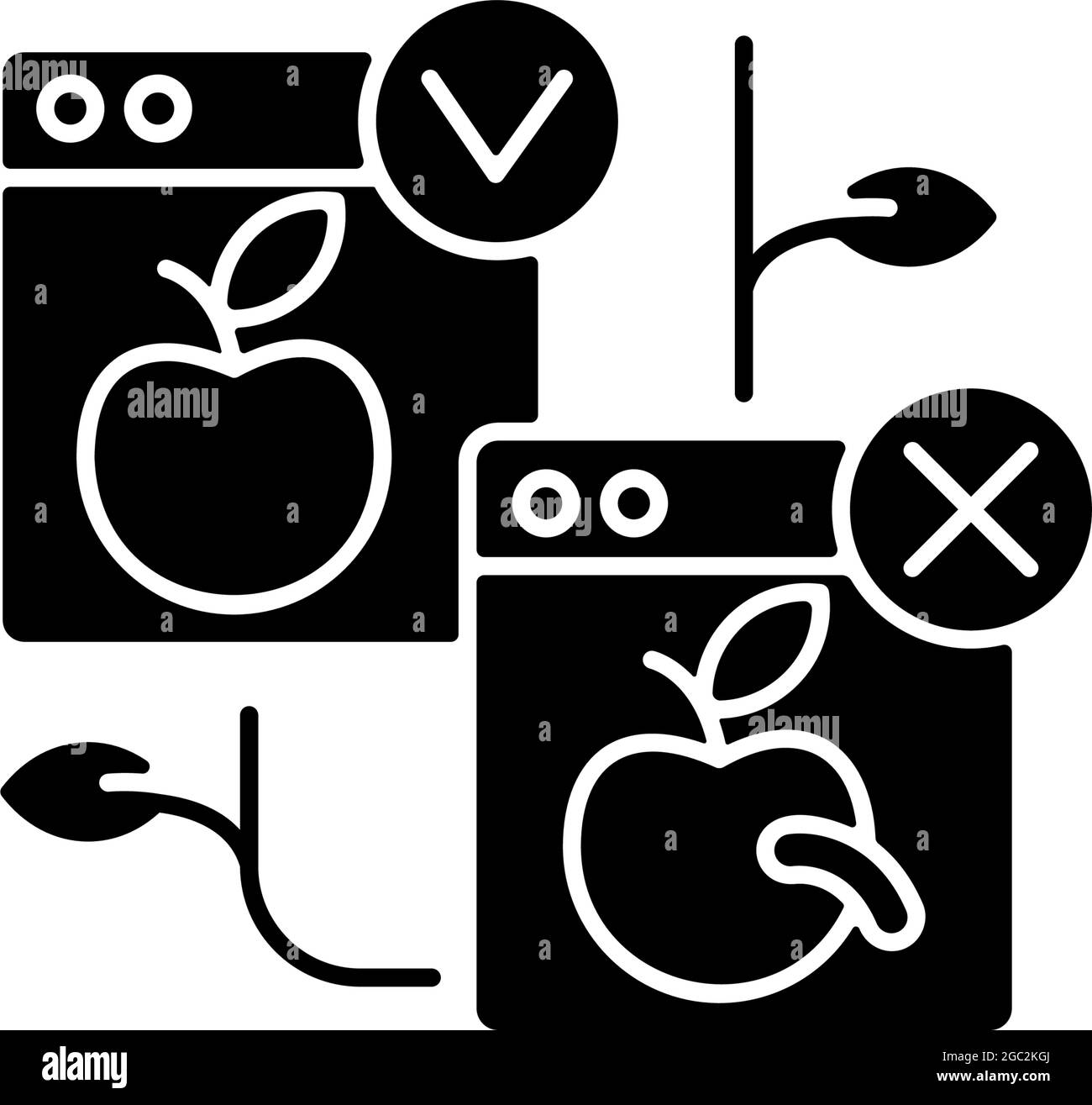 Harvest quality vision black glyph icon Stock Vector Image & Art - Alamy