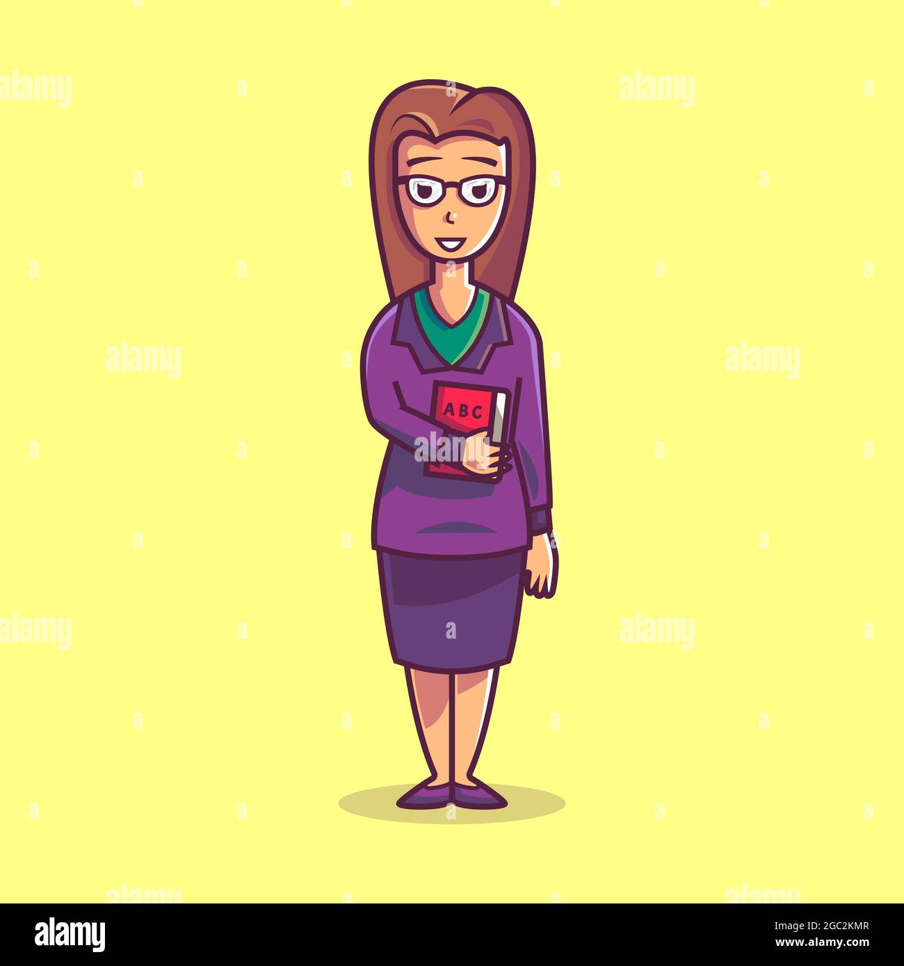 Profession character mascot: Teacher. Cartoon style illustration Stock ...