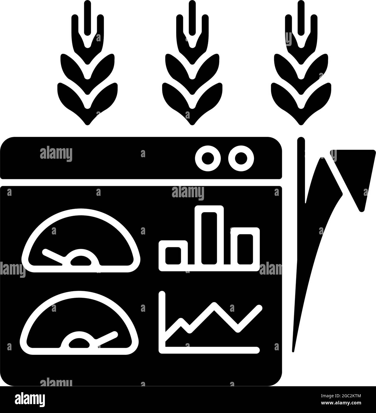 Crop and soil monitoring and management black glyph icon Stock Vector ...