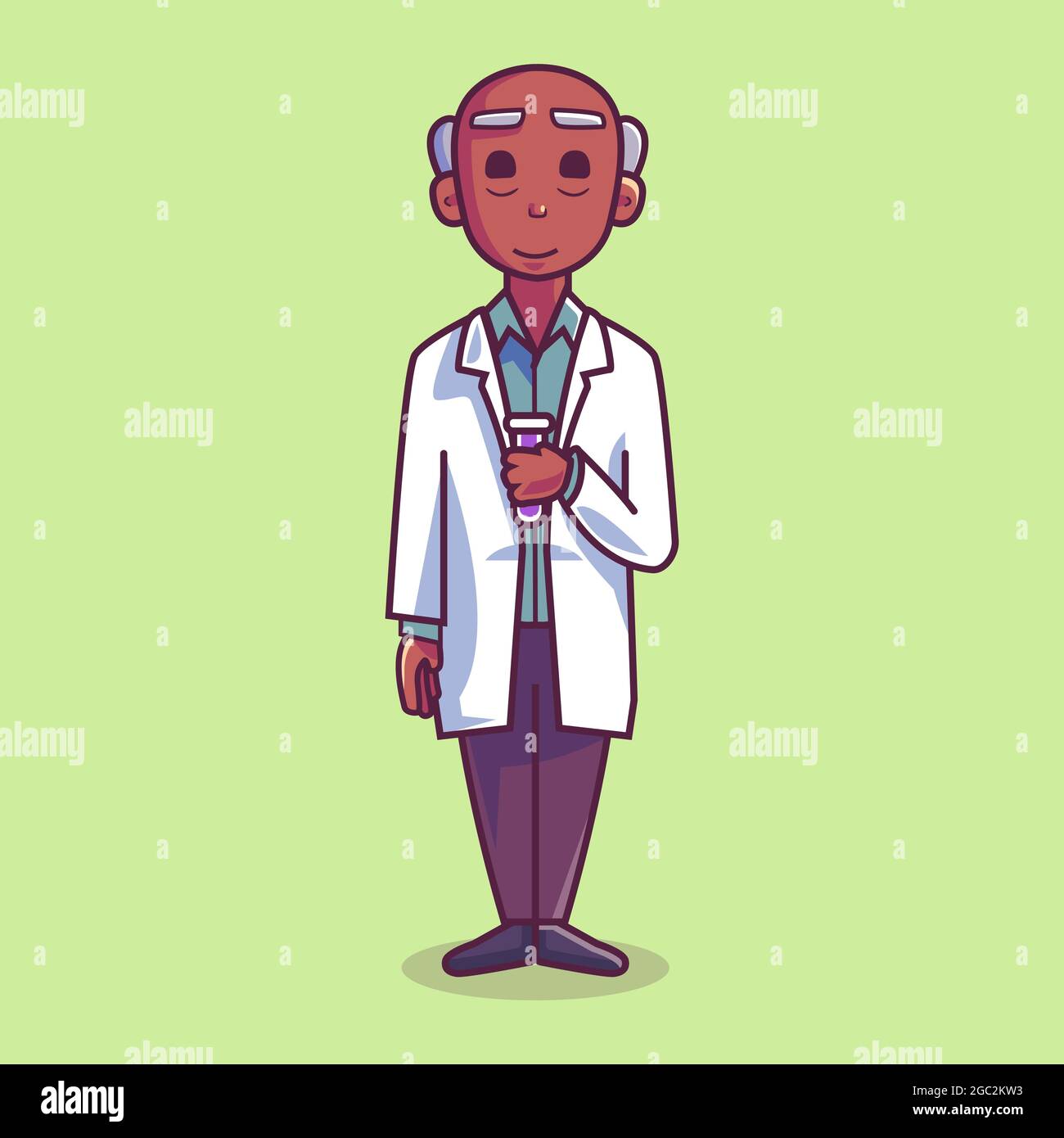 Illustration cartoon scientist holding test hi-res stock photography ...