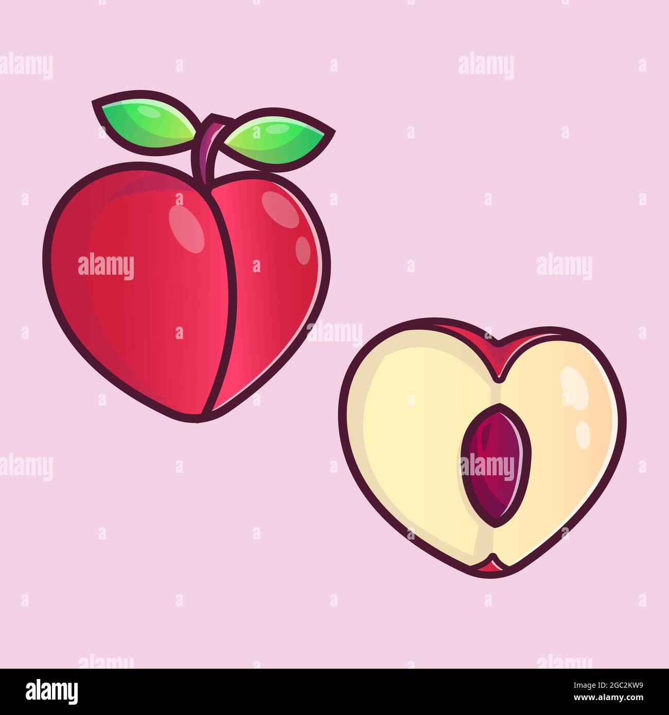 Peach illustration. Cartoon icon style Stock Vector Image & Art - Alamy