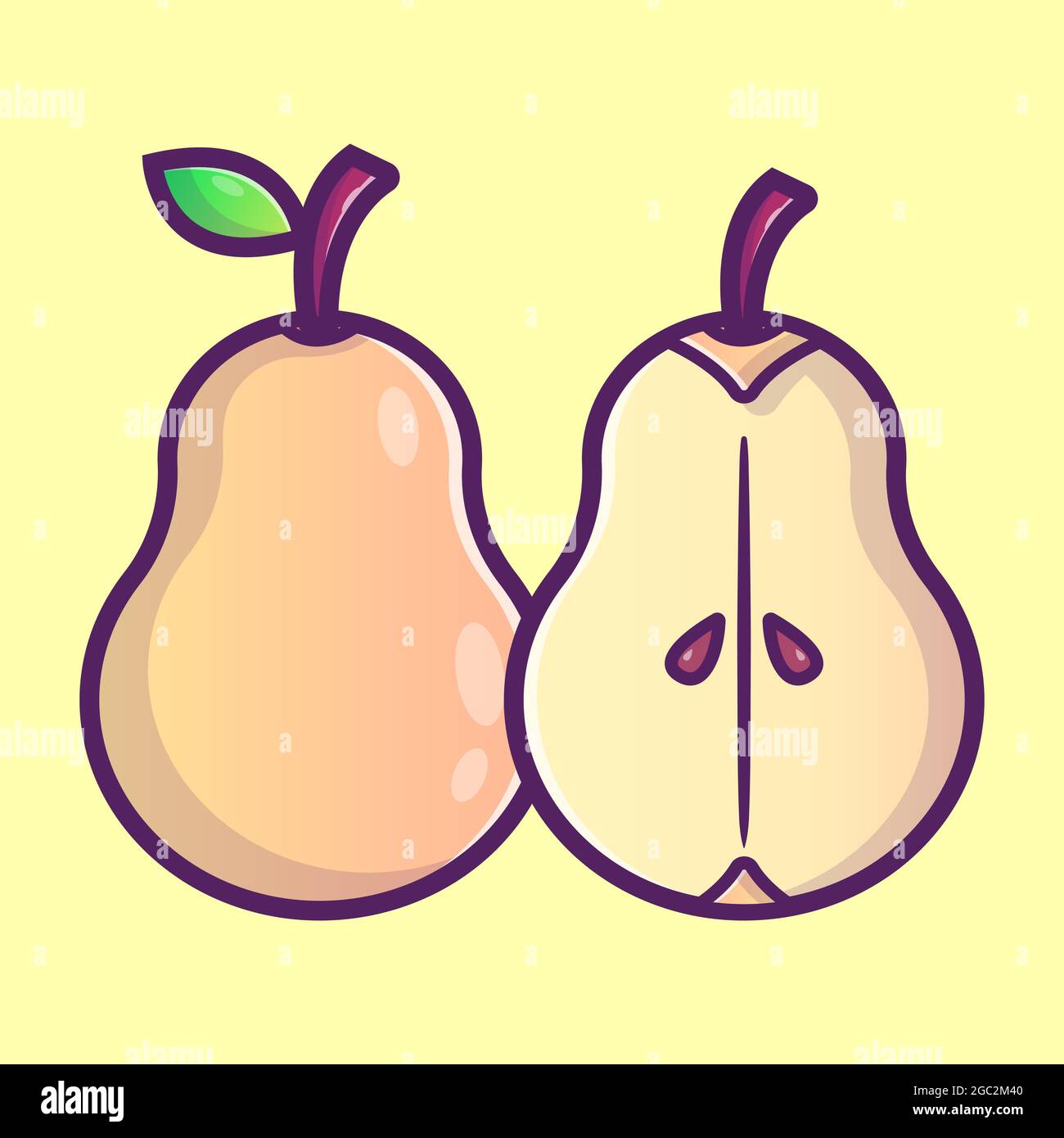 Pear illustration. Cartoon icon style Stock Vector Image & Art - Alamy