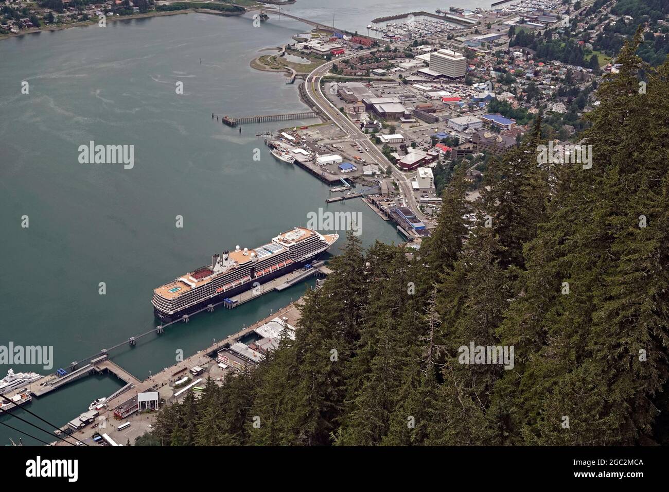 Juneau, Alaska, July 2021. Overview of the Juneau port area, the ...