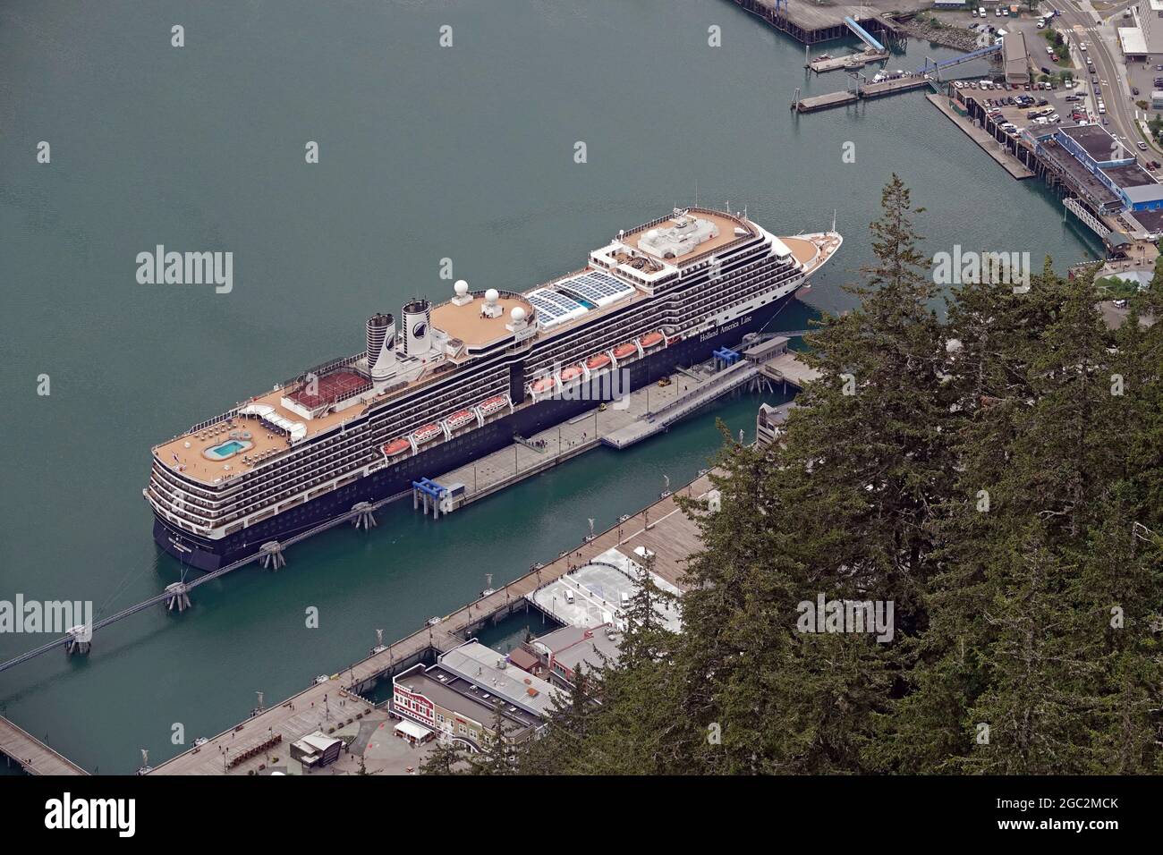 Juneau, Alaska, July 2021. Overview of the Juneau port area, the ...