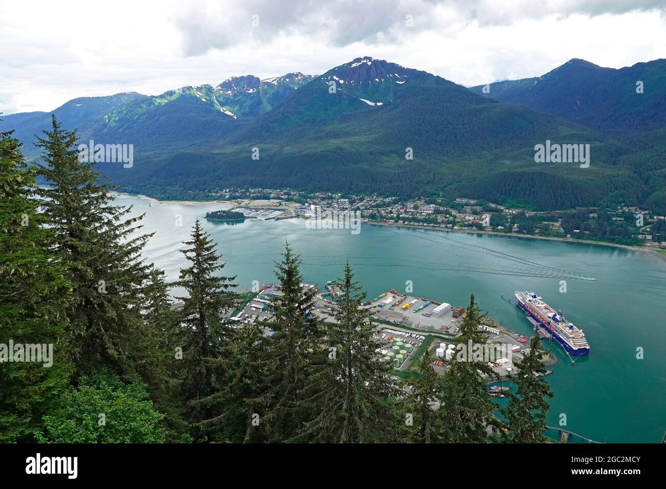 Juneau, Alaska, July 2021. Overview of the Juneau port area, the ...