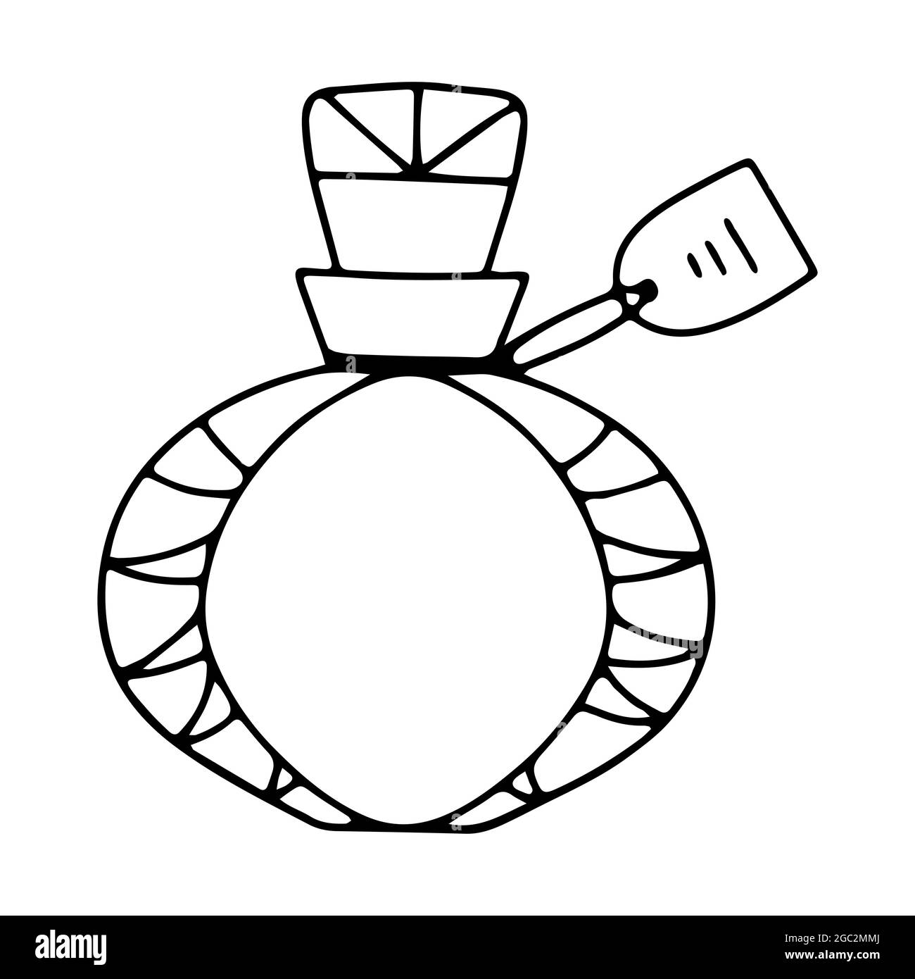 Vector hand drawn flask with magic potion outline doodle icon. Flask ...