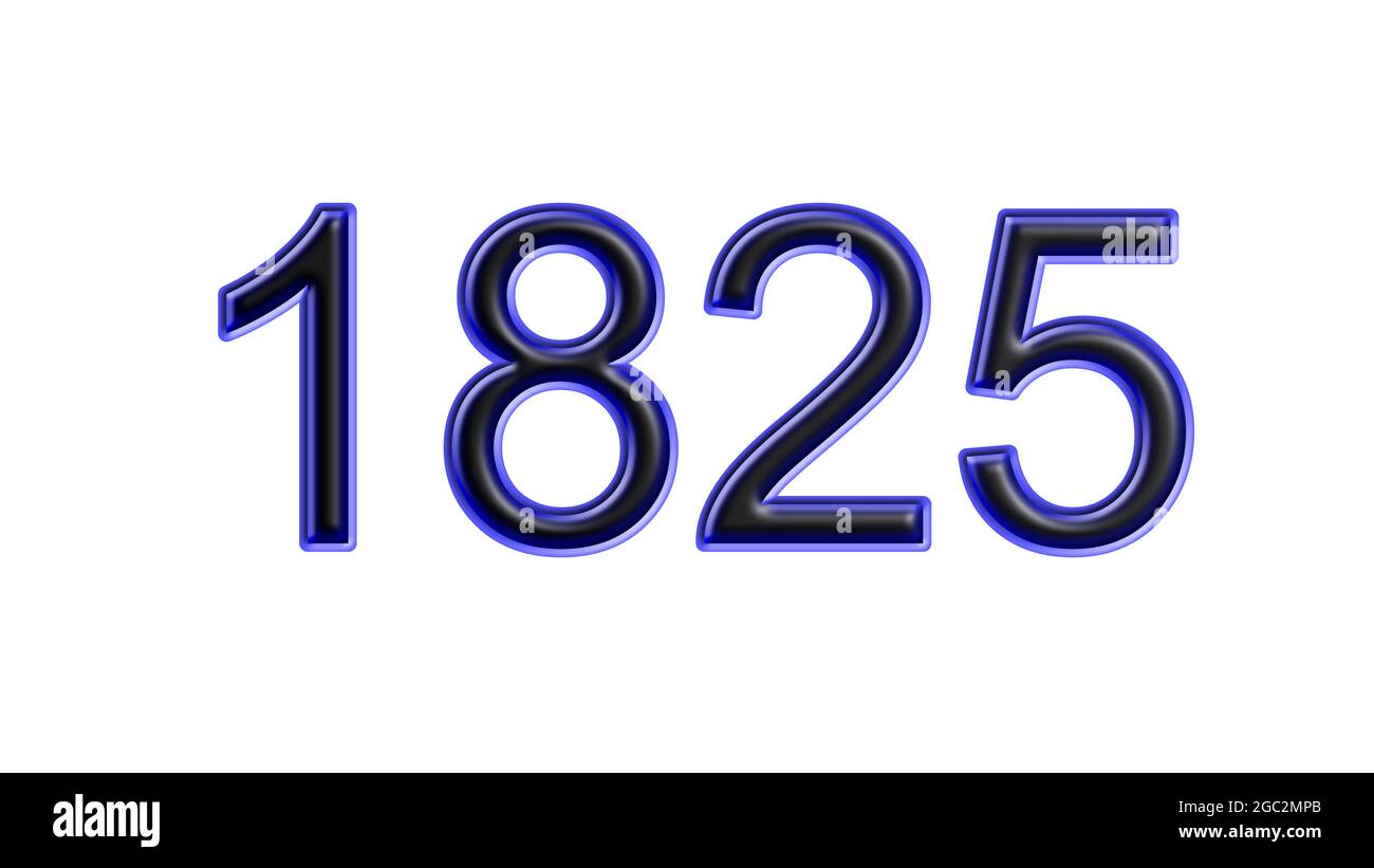 blue 1825 number 3d effect white background Stock Photo - Alamy