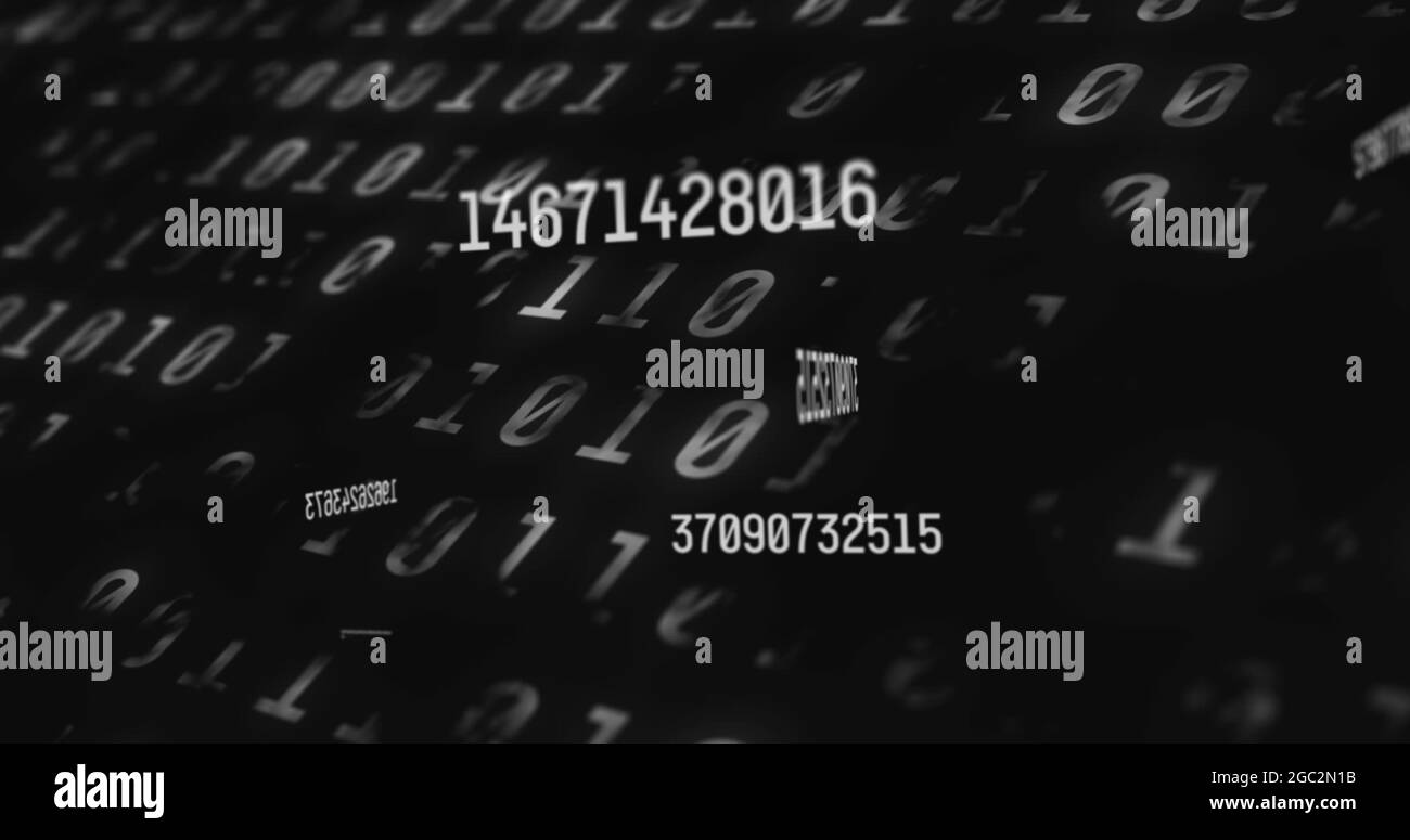 Multiple changing numbers against binary coding data processing on ...