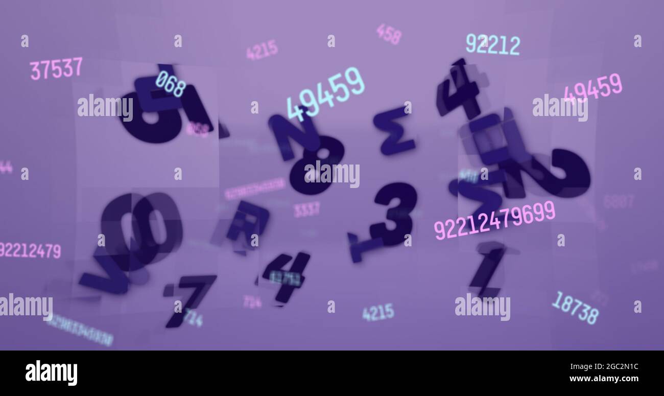 Digital image of changing numbers against multiple changing numbers and ...