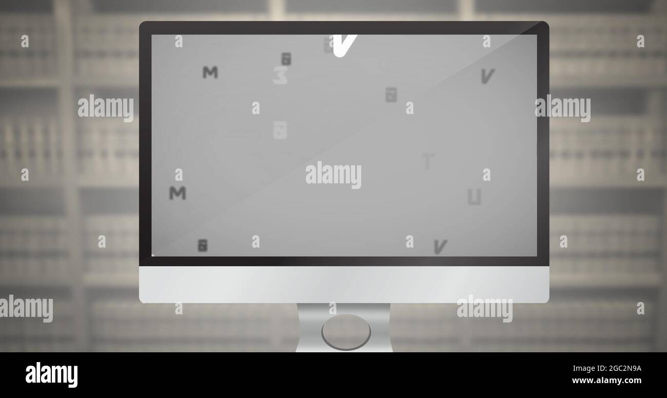 Digital composition of changing numbers and alphabets on computer ...