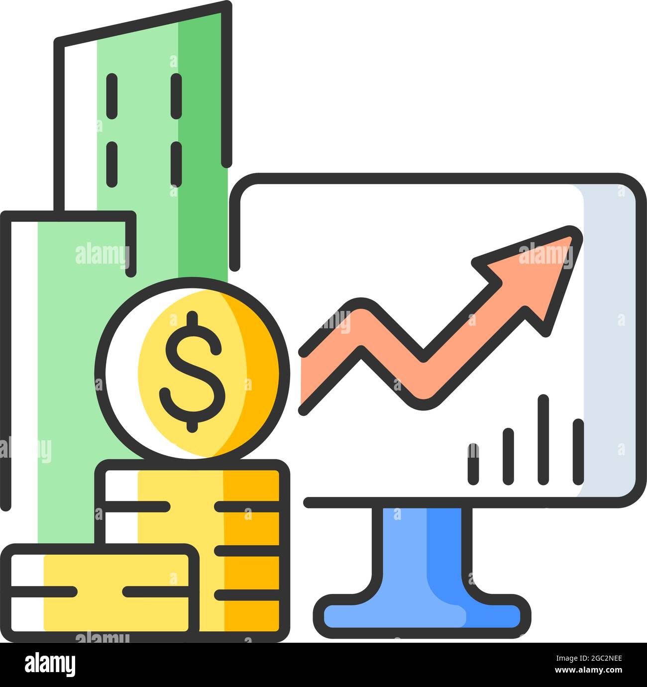 Company stocks RGB color icon Stock Vector Image & Art - Alamy