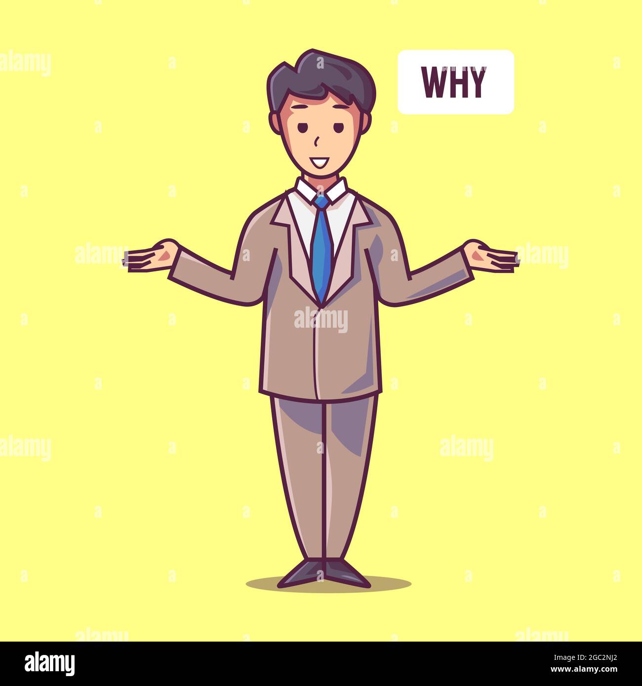 Lawyer illustration concept: The lawyer is saying why Stock Vector ...
