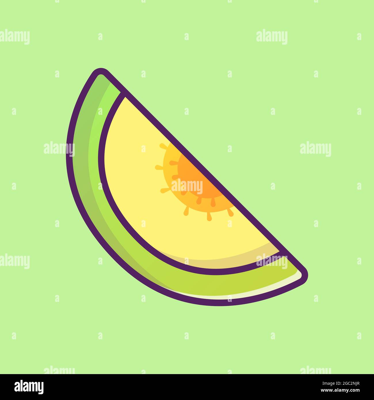Melon slice illustration. Cartoon icon style Stock Vector Image & Art ...